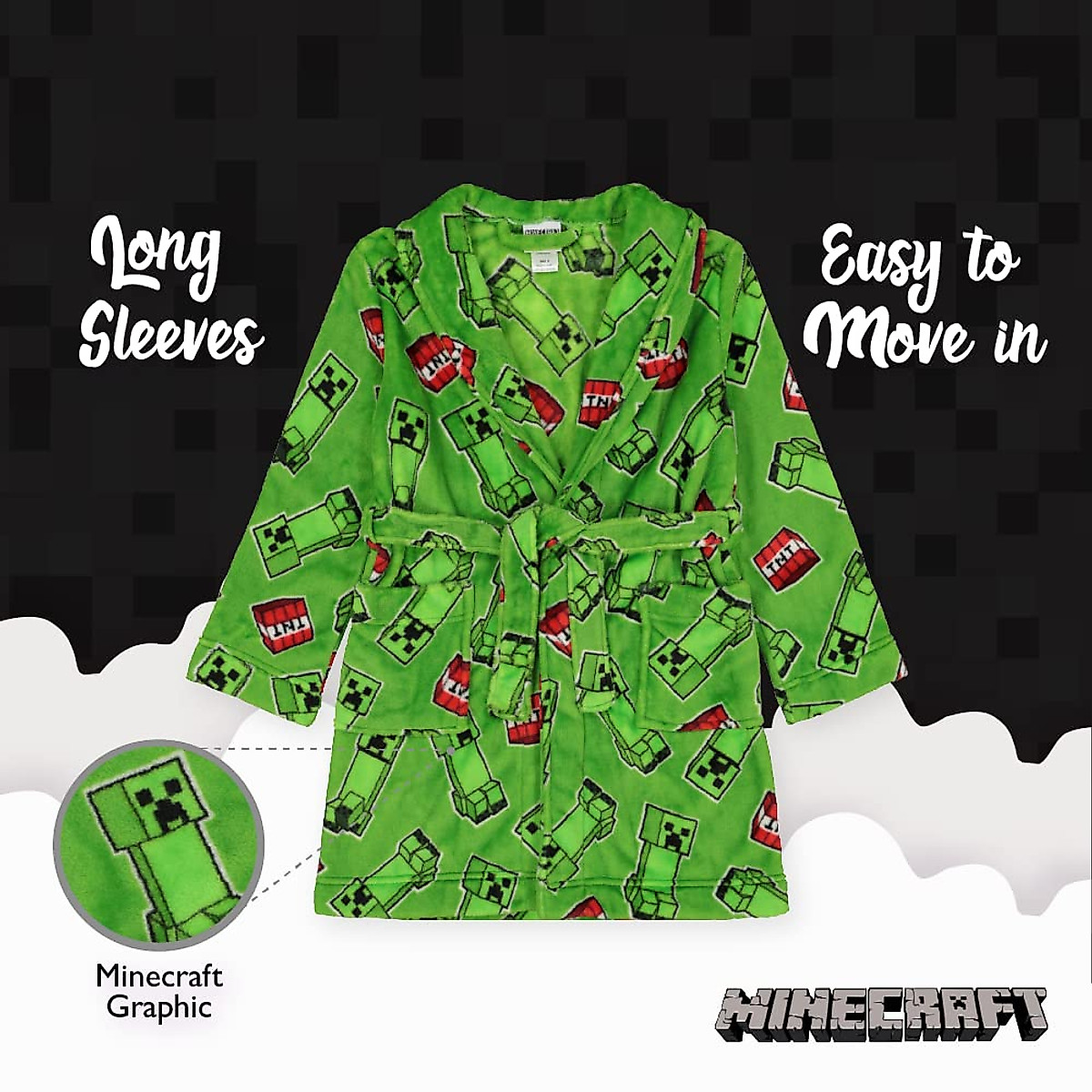 Minecraft Boys' Bathrobe, Creeper Explode, 8