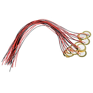 TIMESETL 15pcs Piezo Pickup 27mm Piezo Amplifiers Discs with 13" Leads for Acoustic Guitar Drum