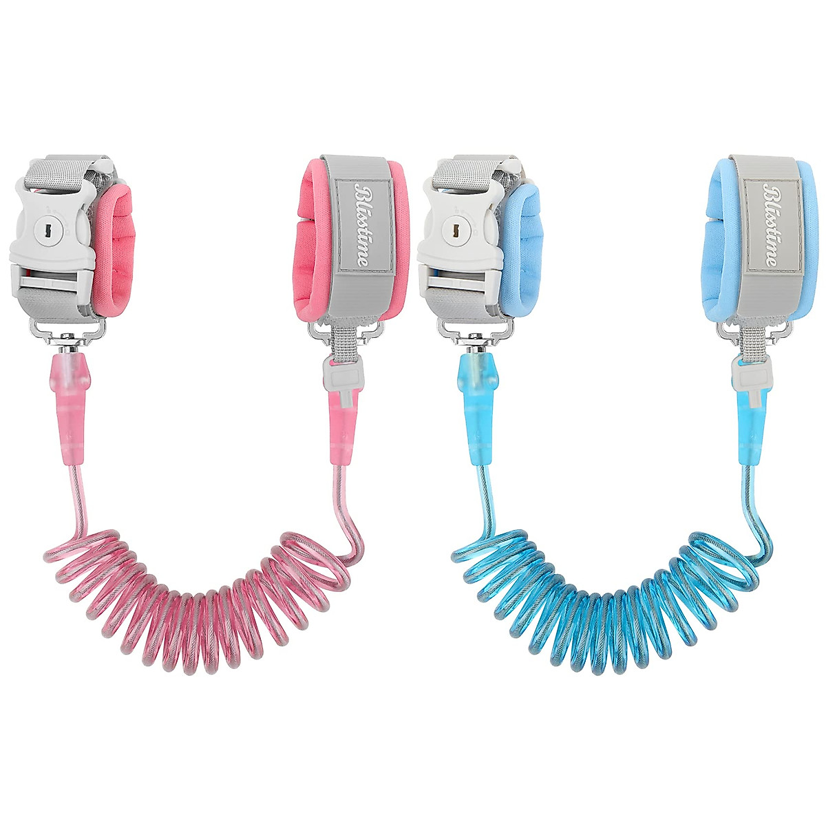 Blisstime Toddler Leash, 【2 Pack】Kid Leash Anti Lost Wrist Link with Key Lock Upgraded Baby Leash with Safety Wristband Rope for Babies Toddlers Child Kids