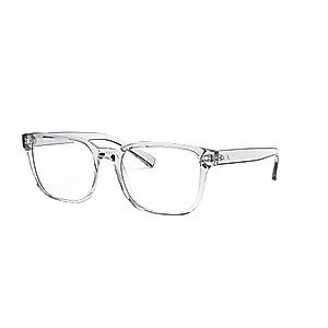 A|X ARMANI EXCHANGE Men's AX3071F Low Bridge Fit Rectangular Sunglasses, Shiny Crystal/Demo Lens, 54 mm