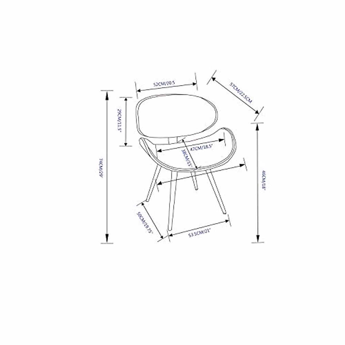 SIMPLIHOME Marana 18 Inch Mid Century Modern Dining Chair in Black Vegan Faux Leather, For the Dining Room