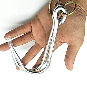 TIHOOD 3PCS Swiveling Meat Hook, Heavy Duty Stainless Steel Processing Butcher Hooks - Large Fish,Hunting,Carcass Hanging Hook