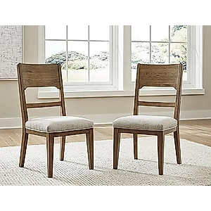 Signature Design by Ashley Cabalynn Traditional Dining Chair Set, 2 Count, Brown & Tan