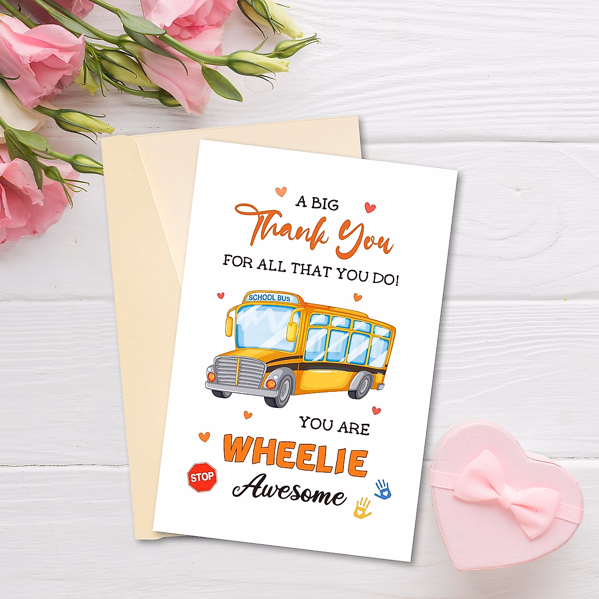 Heyshoo School Bus Driver Thank You Card, School Bus Driver Appreciate Gift, End of Year Gift for Bus Driver, Awesome Bus Driver Retirement Card