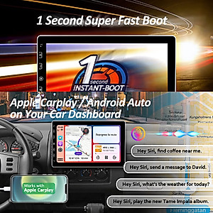 Double Din Car Stereo - 10 inch Touchscreen Car Radio Bluetooth Multimedia Player with Backup Camera Compatible with Carplay, Android Auto, Mirror Link