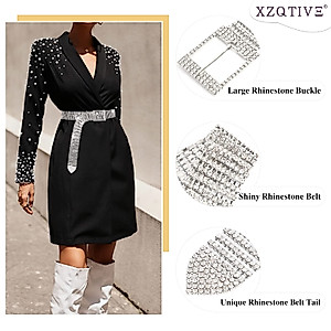 XZQTIVE Women Crystal Belt Rhinestone Shiny Diamond Bling Glitter Chain Waist Belt for Jeans Dresses Pants Silver Gold