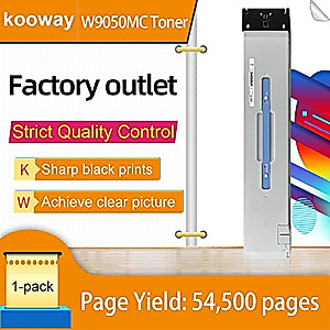 kooway Remanufactured W9050 W9050MC Black Toner Cartridges Replacement for HP MFP E87640 E87650 E87660 - 54500 Pages 1 Pack