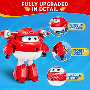 Super Wings 5" Transforming Supercharged Jett Airplane Toys, Action Figure, Airplane to Robot, Season 4 Transformer Toys, Gifts for 3+ Year Old Kids, Toys Plane Vehicle for Preschool Kids Play White