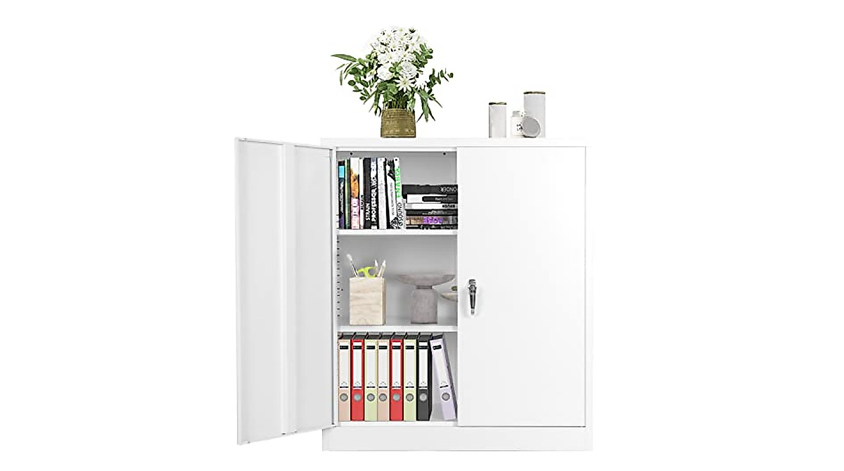 Pataku Lockable Metal Storage Cabinet for Office & Home - Secure Steel ...