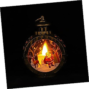 Yardwe 2Pcs Christmas Decoration Gifts Small LED Gift Christmas Snow Globe lamp Xmas Hanging Retro Glass Home Tabletop Adornment Christmas Adornment Showcase Decor Shine Lighting