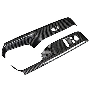 JSWAN Carbon Fiber Pattern Window Lift Switch Panel Decoration Frame Trim Cover for Toyota Supra GR A90 A91 MK5 2019-2024 Window Glass Lift Button Trim Switch Cover(for Left Hand Dirve)