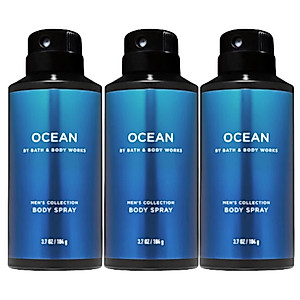 Bath and Body Works Ocean Men's Deodorizing Body Spray, 3.7 Oz, 3-Pack