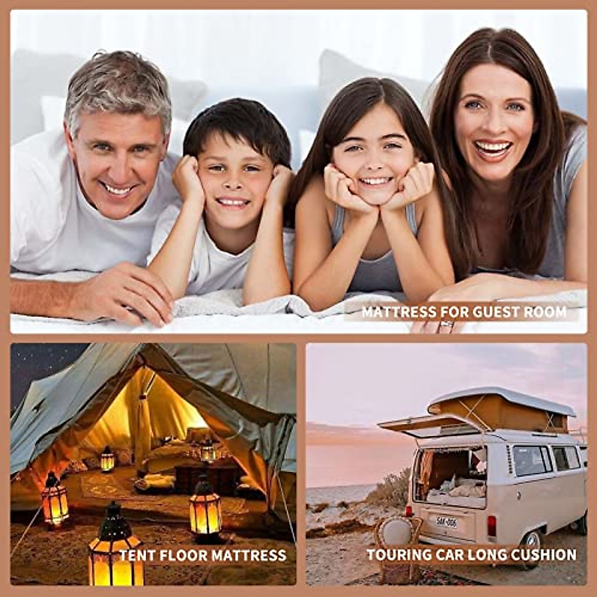 MAXYOYO Japanese Bed Futon Mattress Full Size, Floor Futon Bed Foldable Mattress for Floor Double Mattress Roll Up Guest Bed Mattress, Upgraded Ultra Soft Fluffy Full Beige Mattress