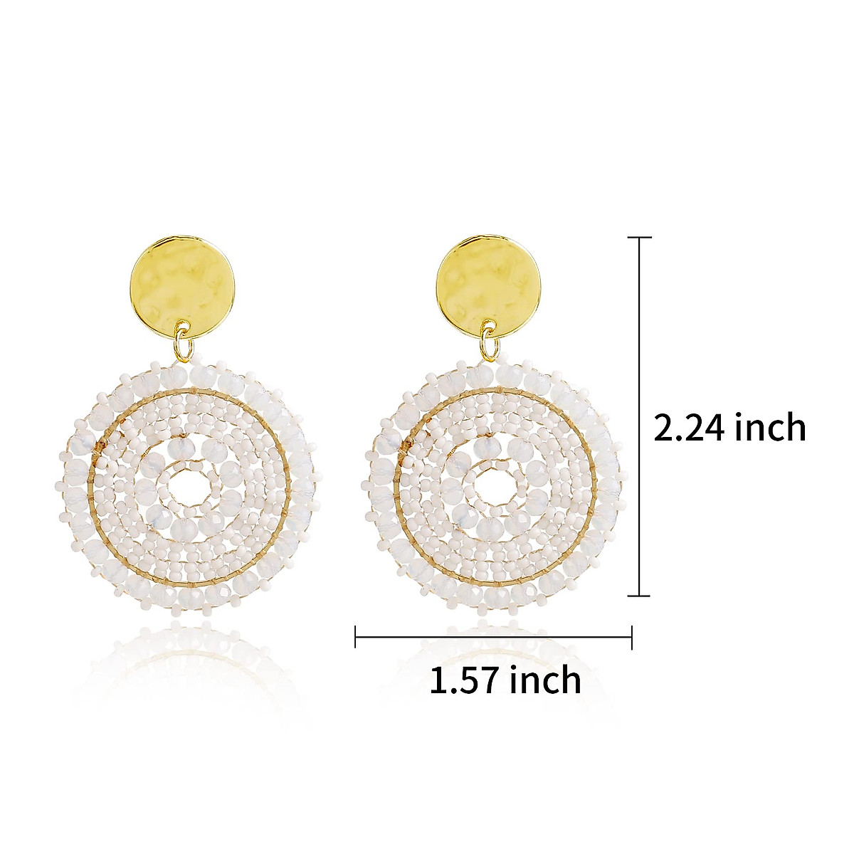 A Golden Cloud White Beaded Earrings For Women Summer Beach Boho Bead Dangle Drop Statement Earrings Fashion Jewelry