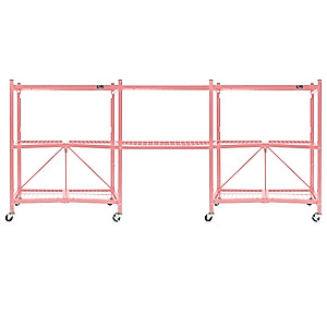 Origami Connection Bridge Racks for R3 Series 3-Shelf Small Storage Rack | Extend Your Racks 31 inches | (2 Pack) - Coral