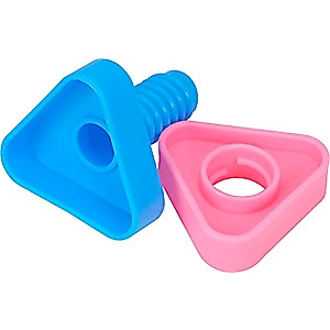 Bonka Bird Toys 3505 Pk6 Huge Nuts and Bolts Colorful Enticing Large Screw Interactive Foot Beak Throw Parrot Cockatoo Amazon African Grey Macaw Hyacinth