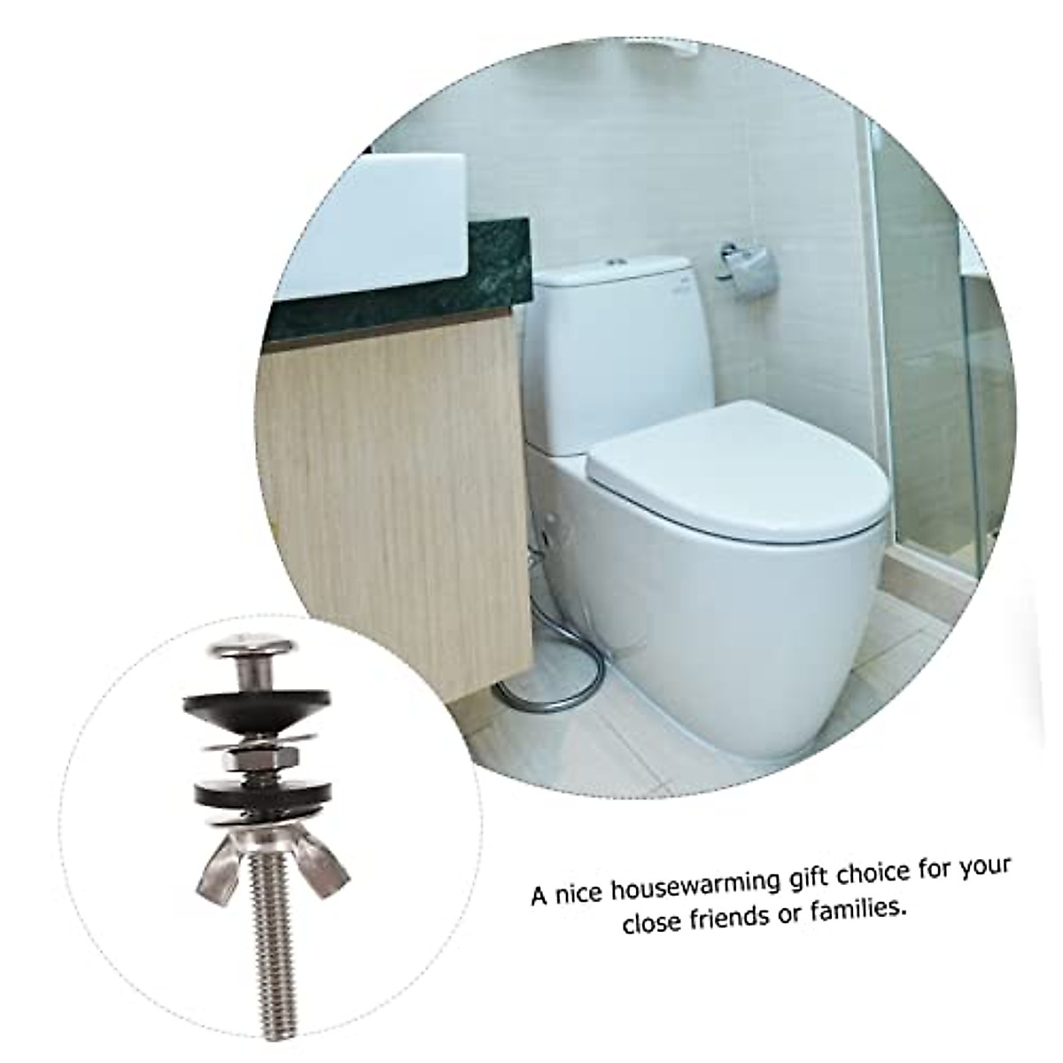 OSALADI 6 sets /4pcs Replacement Mount Universal Hinge Screw Seats Toilet Screws Bolt/Tank Parts Fixing Seat Nuts Stainless Accessories Bolts Steel Fixings Top Sturdy Kit Hinges for