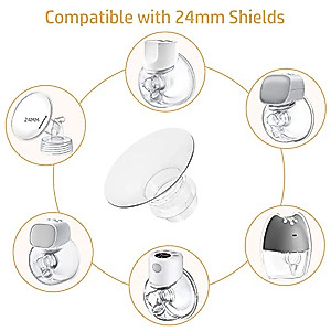 Flange Insert 15mm, Compatible with S9/S12/S9Pro/S12Pro Wearable Breast Pump Parts Replace, Pump Shield/Flange Insert to Reduce 24mm Down to 15mm