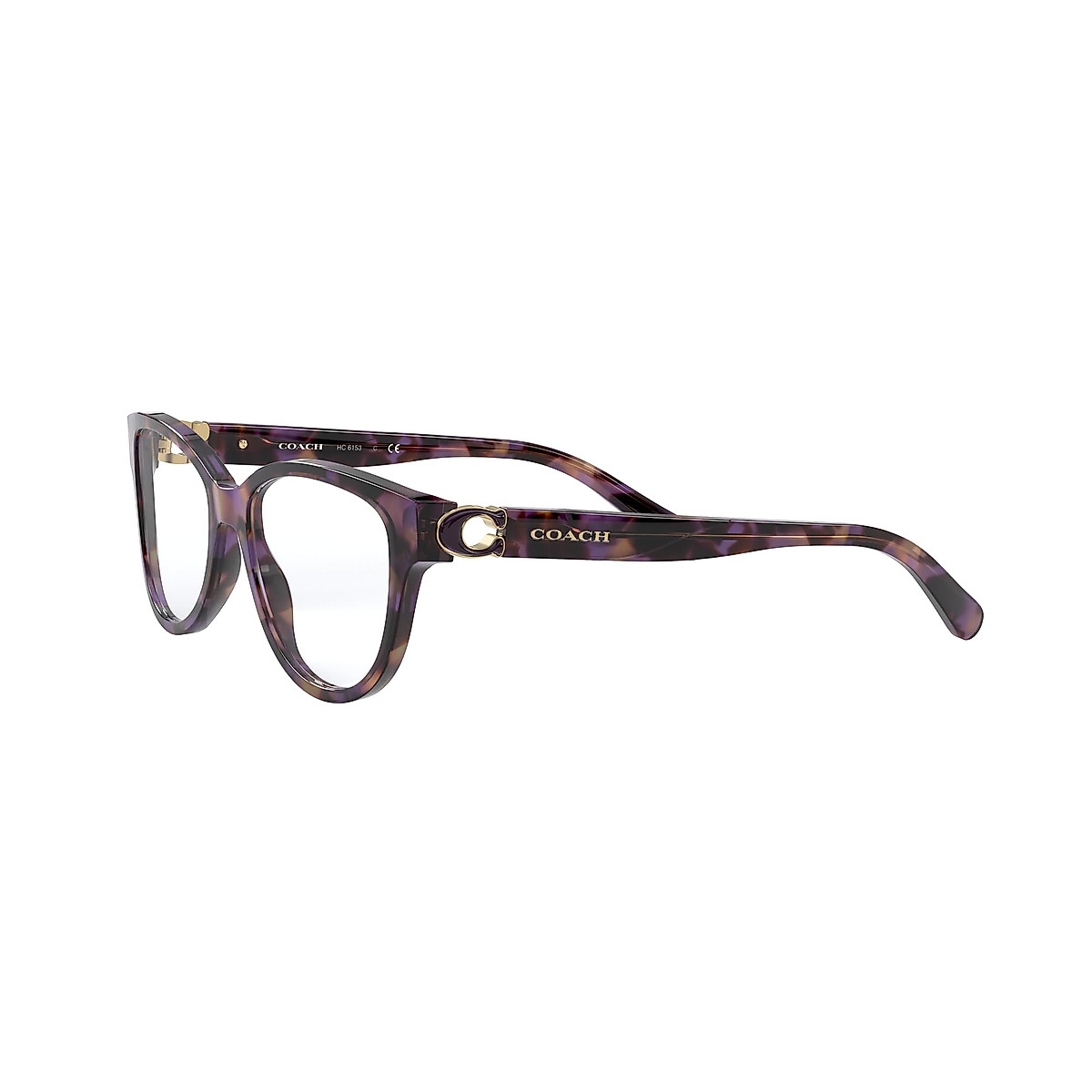 Coach HC6153 Prescription Eyewear Frames, Purple Tortoise/Demo Lens, 51 mm
