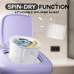 Minanov Mini Portable Washing Machine - Travel Washing Machine with 3 Modes Cleaning - Compact and Foldable Washing Machine for Baby clothes, Underwears - Portable Mini Washer for Dorm, RV, Travel