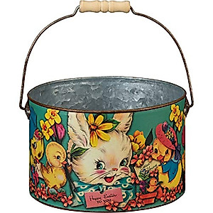 Primitives by Kathy Have A Happy Easter Decorative Bucket Set 9.50" Diameter x 6.25", 7.50" Diameter x 4.75"