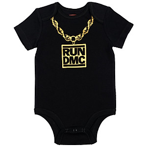 RUN--DMC Hip Hop Newborn Baby Boys 3 Pack Bodysuits Black/White/Gray 6-9 Months
