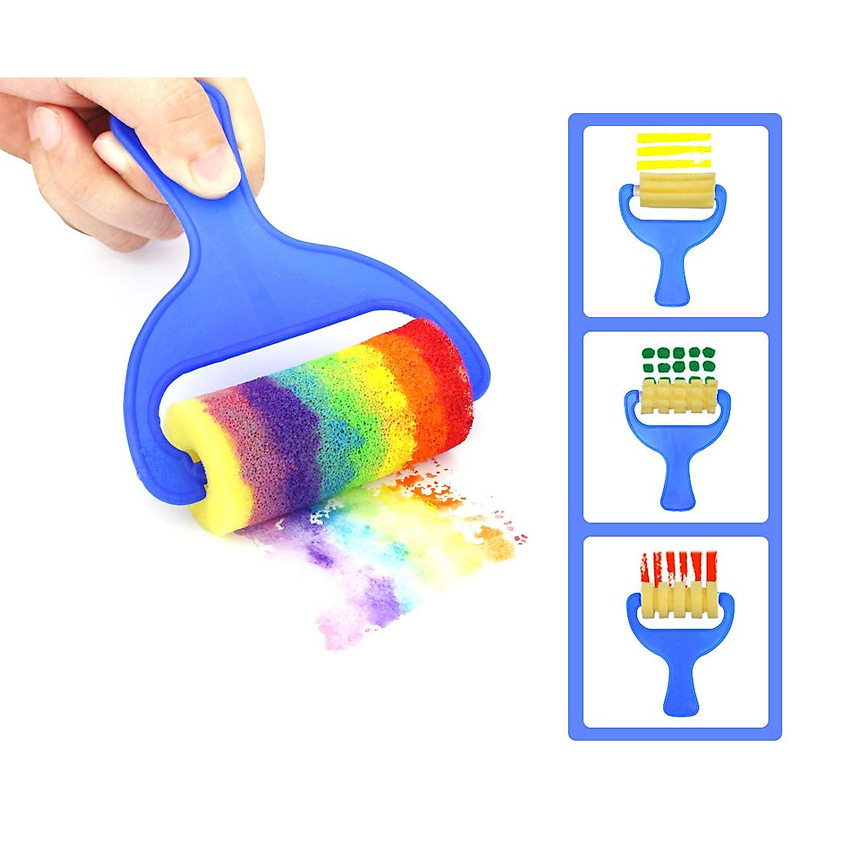 Early Learning Kids Paint Set Washable Finger Paint with Assorted Painting Brushes Sponges Portable Case for Kids Toddlers Drawing Gifts Age 3+