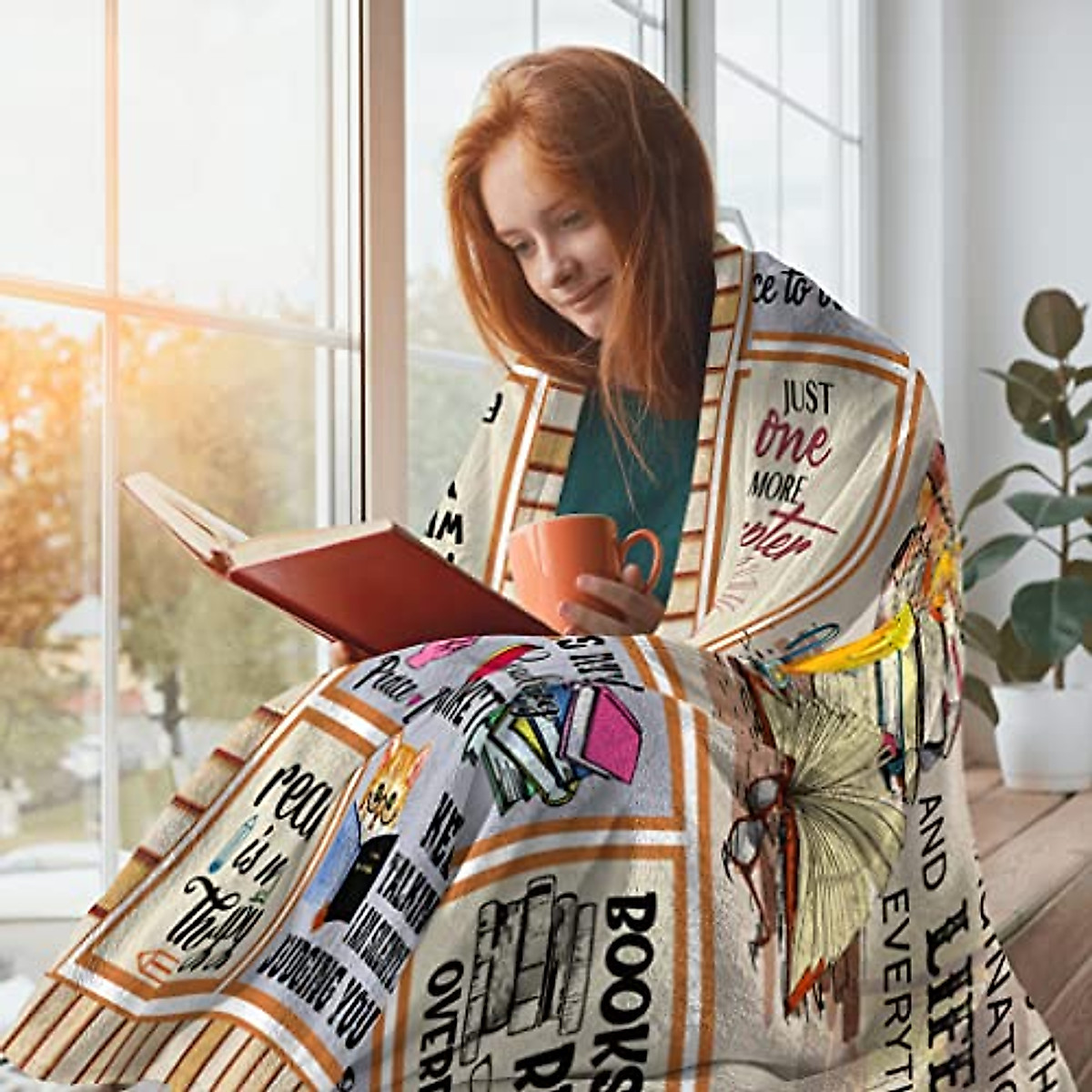 Yofipon Book Lovers Gifts, Gifts for Lovers, Blanket 60''x50'', Bookish Readers Women, Club Bookworm Gift Ideas