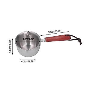 Mini Saucepan, Milk Pot, Milk Coffee Warmer 304 Stainless Steel Mini Melting Pot with 2 Pour Spouts for Heating Milk Melting (120ML)