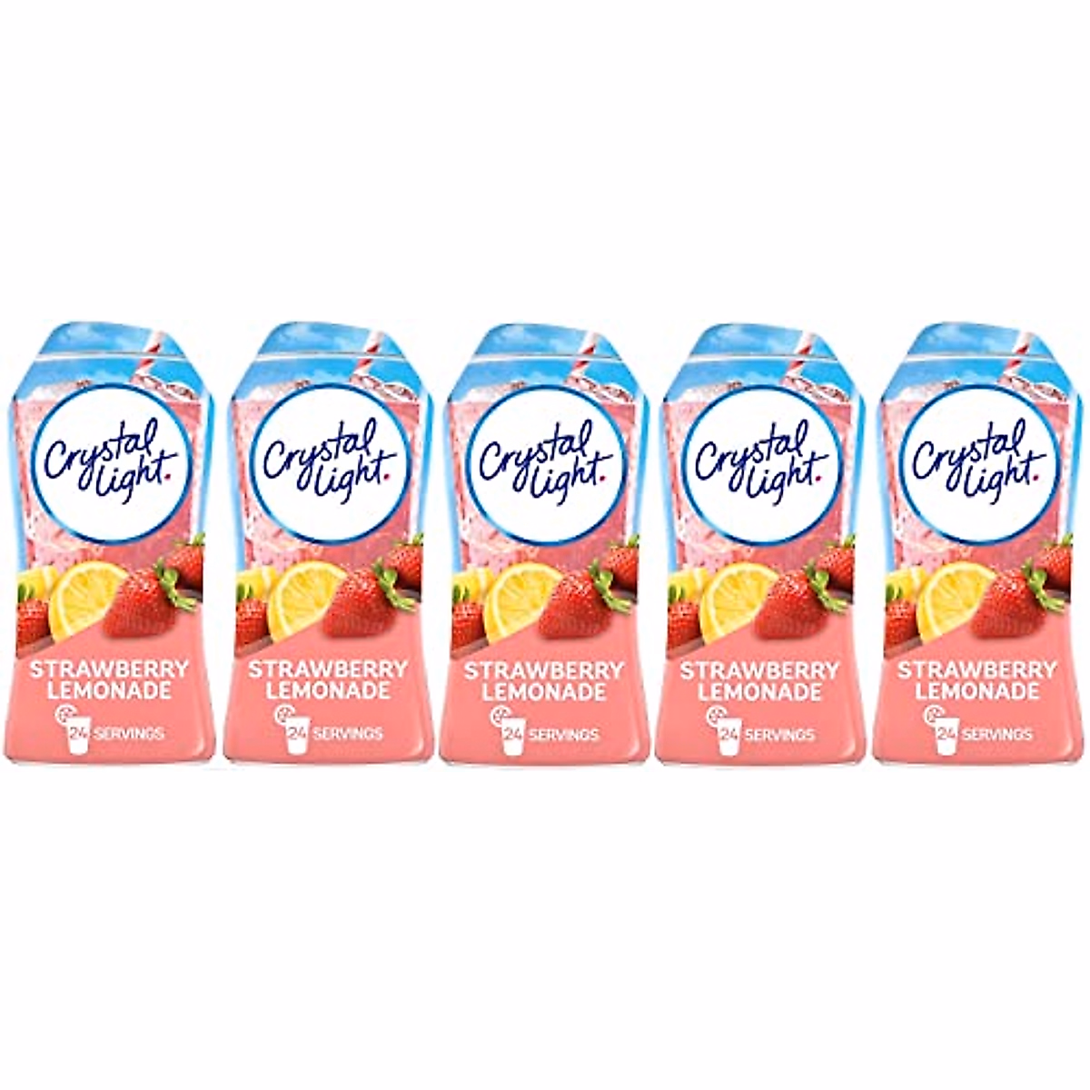 Crystal Light Liquid Water Enhancer Variety 5 each 1.62 fl oz bottles (Assorted Flavors) (Strawberry Lemonade)