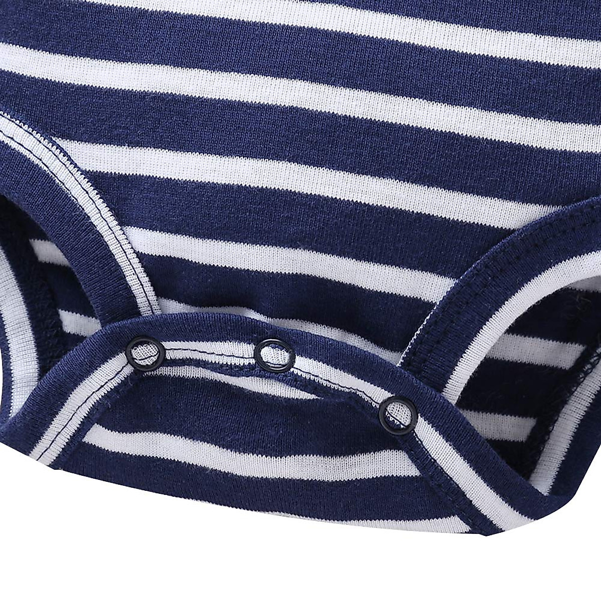 amropi Baby Boys Bodysuit Short Sleeve 5-Pack Cotton Rompers Outfits 6-9 Months, Yellow/Navy/White