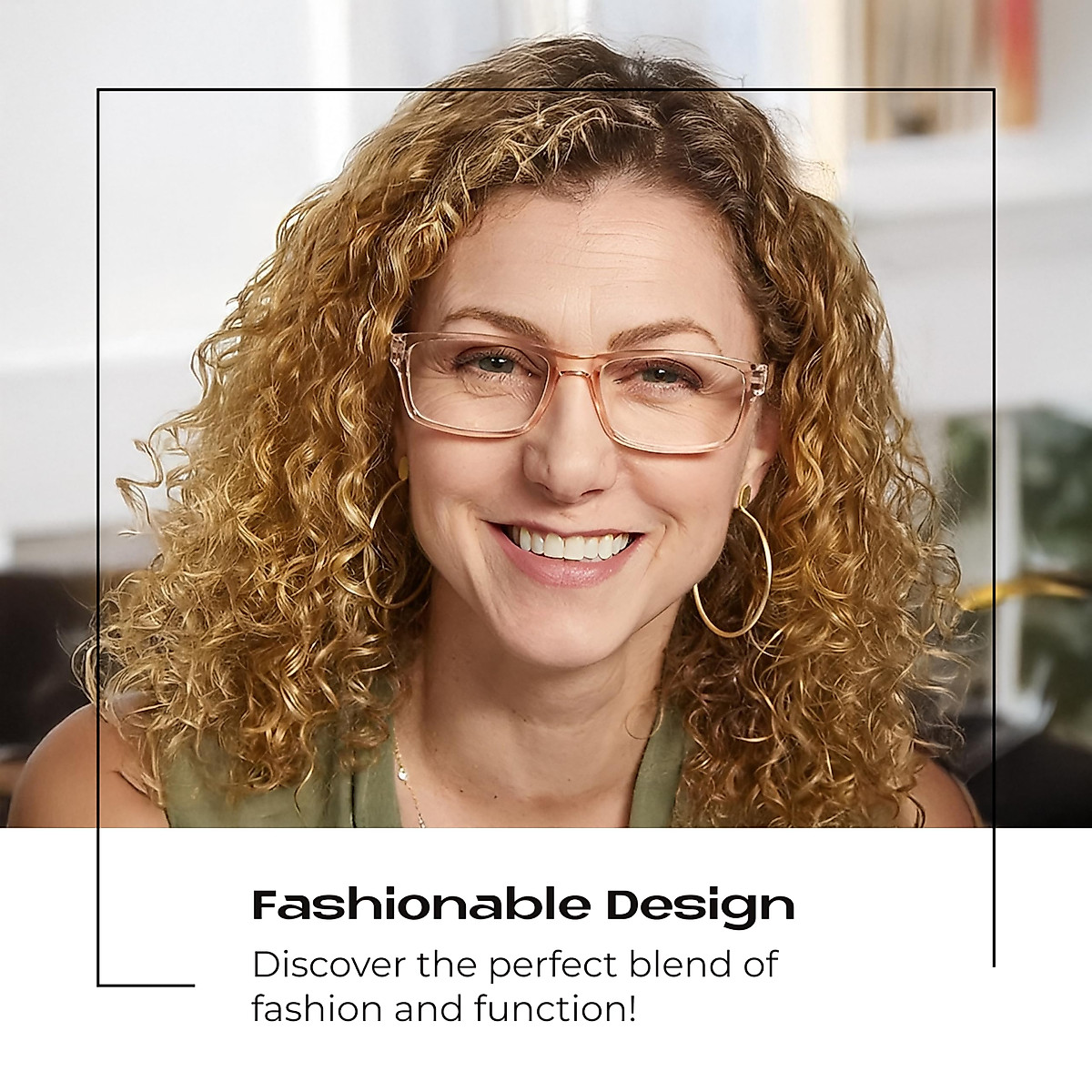 Readerest Blue Light Blocking Reading Glasses (Blush, 1.50 Magnification) Computer Eyeglasses With Thin Reflective Lens, Antiglare, Eye Strain, UV Protection, Stylish For Men And Women