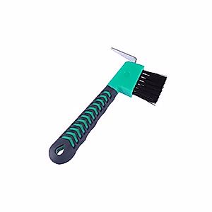 STOBOK 1Pc Horse Hoof Pick, Anti-Slip Deluxe Durable Ergonomically Practical Grip Hoof Pick with Brush Cleaning Tools for Horse Grooming Tools