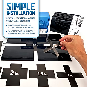 Strong & Glossy Magnetic Garage Door Windows - Looks Like Real Window Panels/Faux Panes - Decorative Hardware Kit - Easy to Align & Will Never Fall (Upgraded Magnets) | Fits 2 Car Garage | 32pcs 4"X6