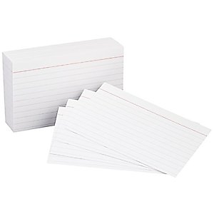 Amazon Basics Heavy Weight Ruled Lined Index Cards, White, 3x5 Inch Card, 100-Count