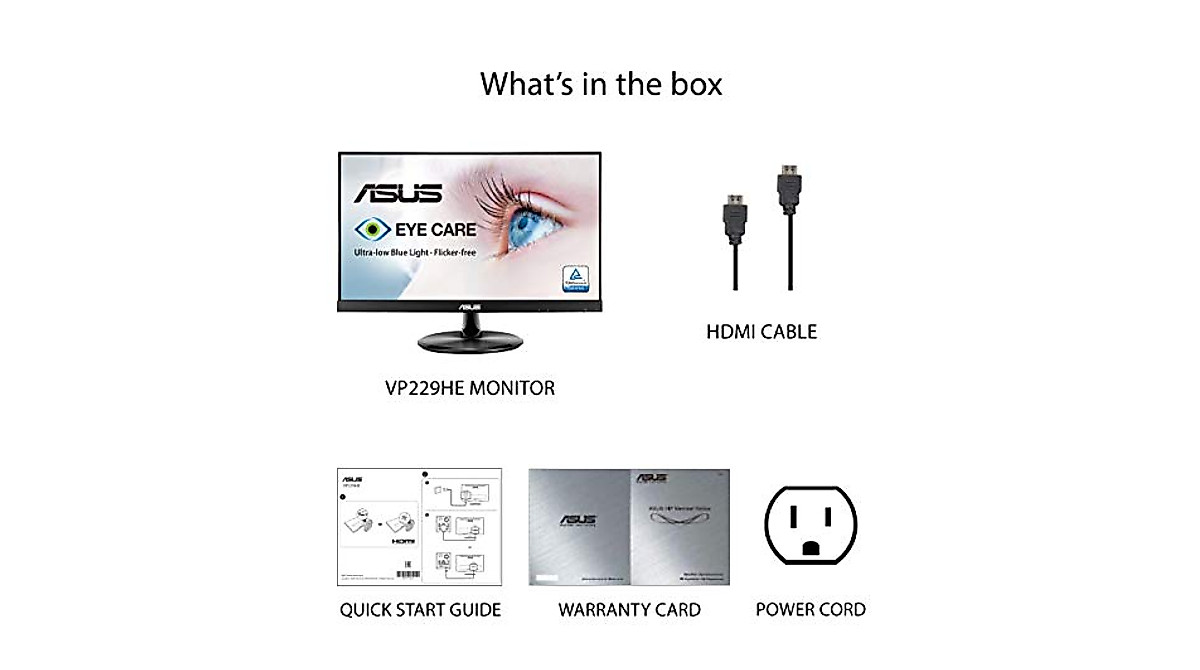 ASUS VP229HE 21.5" Monitor - Crisp 1080P Display