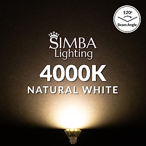 Simba Lighting LED MR11 Flood Light Bulbs (4 Pack) 12V 3W 20W Halogen Replacement 2-Pin 240lm for Landscape, Accent, Track Lights, and Christmas Tree Fiber Optics, GU4 Bi-Pin Base, 4000K Natural White