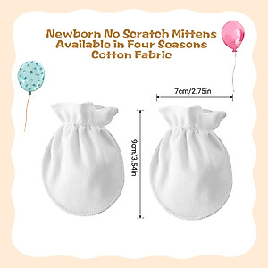 Zando Newborn Mittens Baby Mittens 0-6 Months Baby Mittens 6-12 Months Baby Boys Girl Mittens Baby Hand Mittens Unisex Warm Soft Baby Gloves No Thumb Baby Gloves 6 Pack White