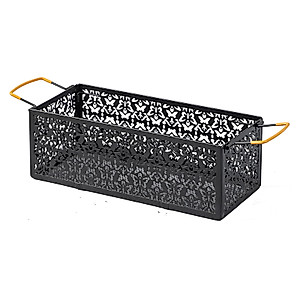OhuaCason Toilet Paper Holder for Small Bathroom Storage: Toilet Paper Storage Basket for Small Spaces Apartment - Black