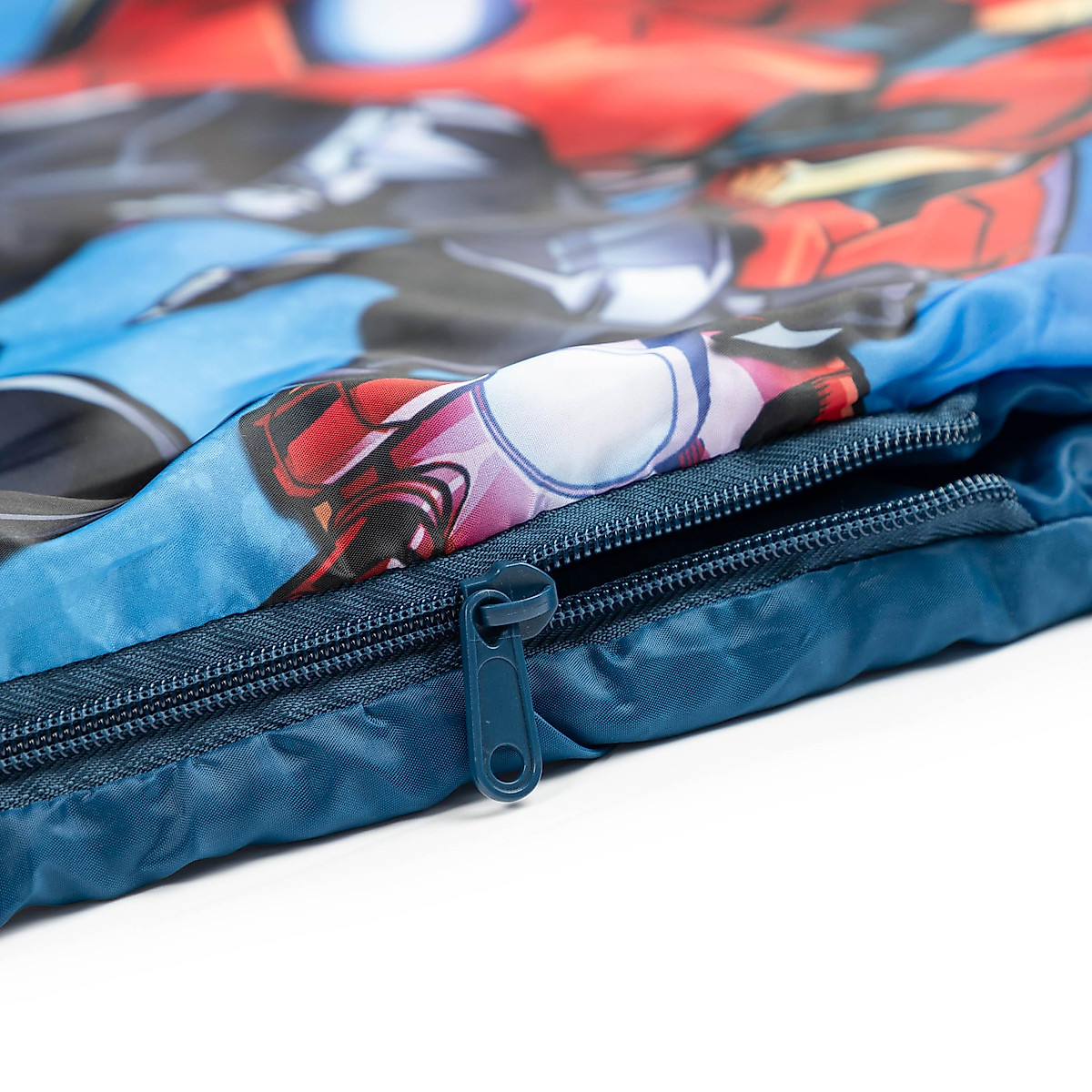 Jay Franco Marvel Avengers Battle Formation Slumber Sack - Cozy & Warm Kids Lightweight Slumber Bag/Sleeping Bag - Featuring Captain America, Iron Man, Black Panther, & Hulk