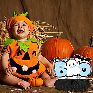 A Baby is Brewing Honeycomb Centerpieces 13Pcs Halloween Baby Shower Table Decorations Halloween A Little Boo is Almost Due Baby Shower Centerpieces Decorations for Pregnancy Party Supplies