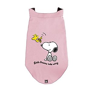 ZOOZ PETS Snoopy Dog Winter Coat Official Charlie Brown Dog Outterwear, Easy to Cover Your Dog with Cute and Colorful Vest for Dogs and Cats, Protect Your Puppy or Senior (Extra Large - Dreams Pink)