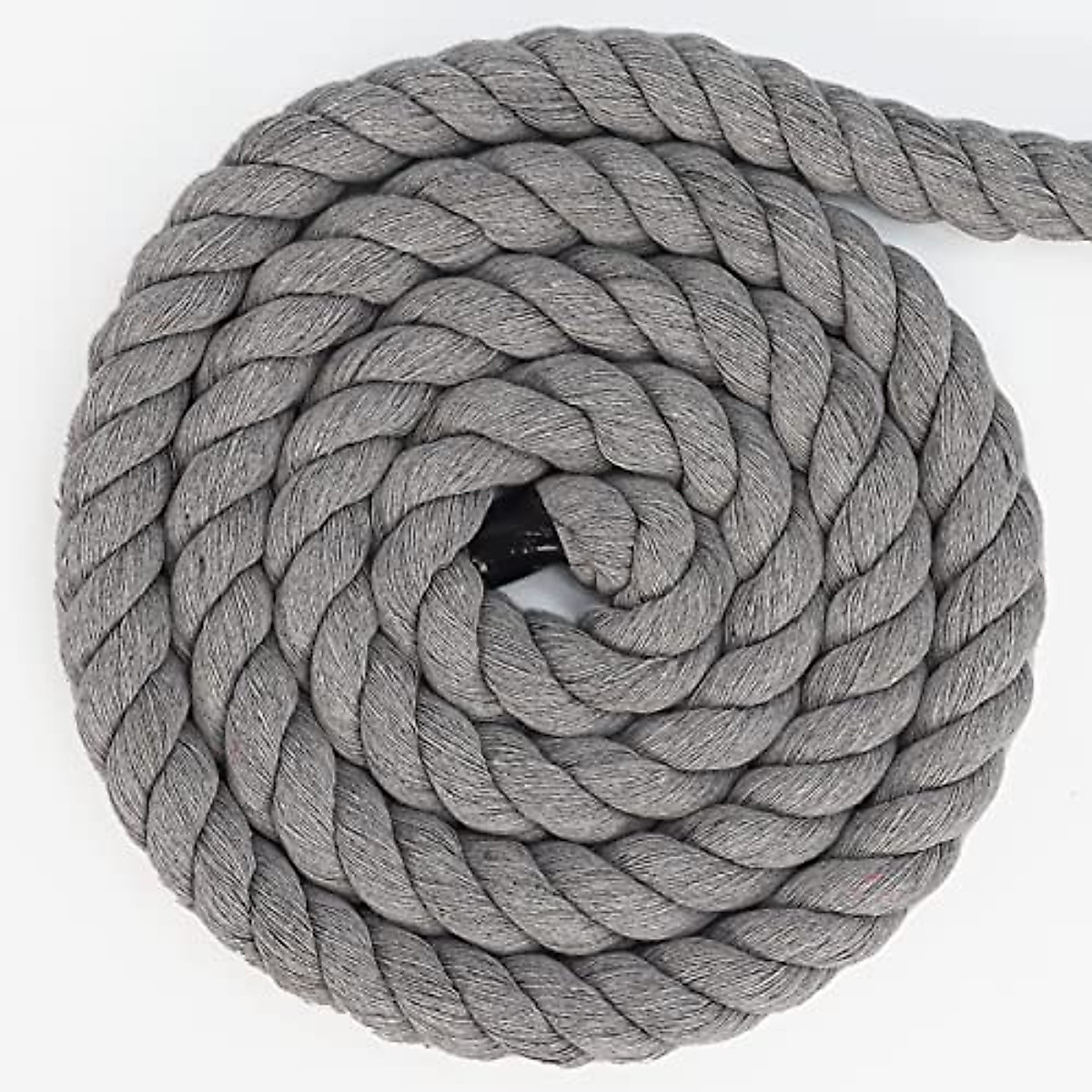 Gray Cotton Rope (3/4in x 50 ft) Strong Twisted Rope for DIY Crafts Gardening Hammock Home Decorating