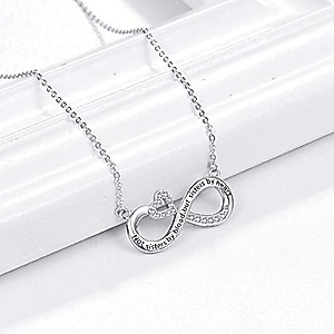 PRAYMOS Sister Necklace, 925 Sterling Silver Sisters Gifts from Sister Infinity Necklalce Best Friends Friendship Necklace Birthday Gifts for Sister Christmas Gifts