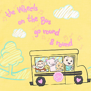 CoComelon JJ Baby Girls 3 Piece Outfit Set: T-Shirt Legging Scrunchy Yellow/Gray 24 Months