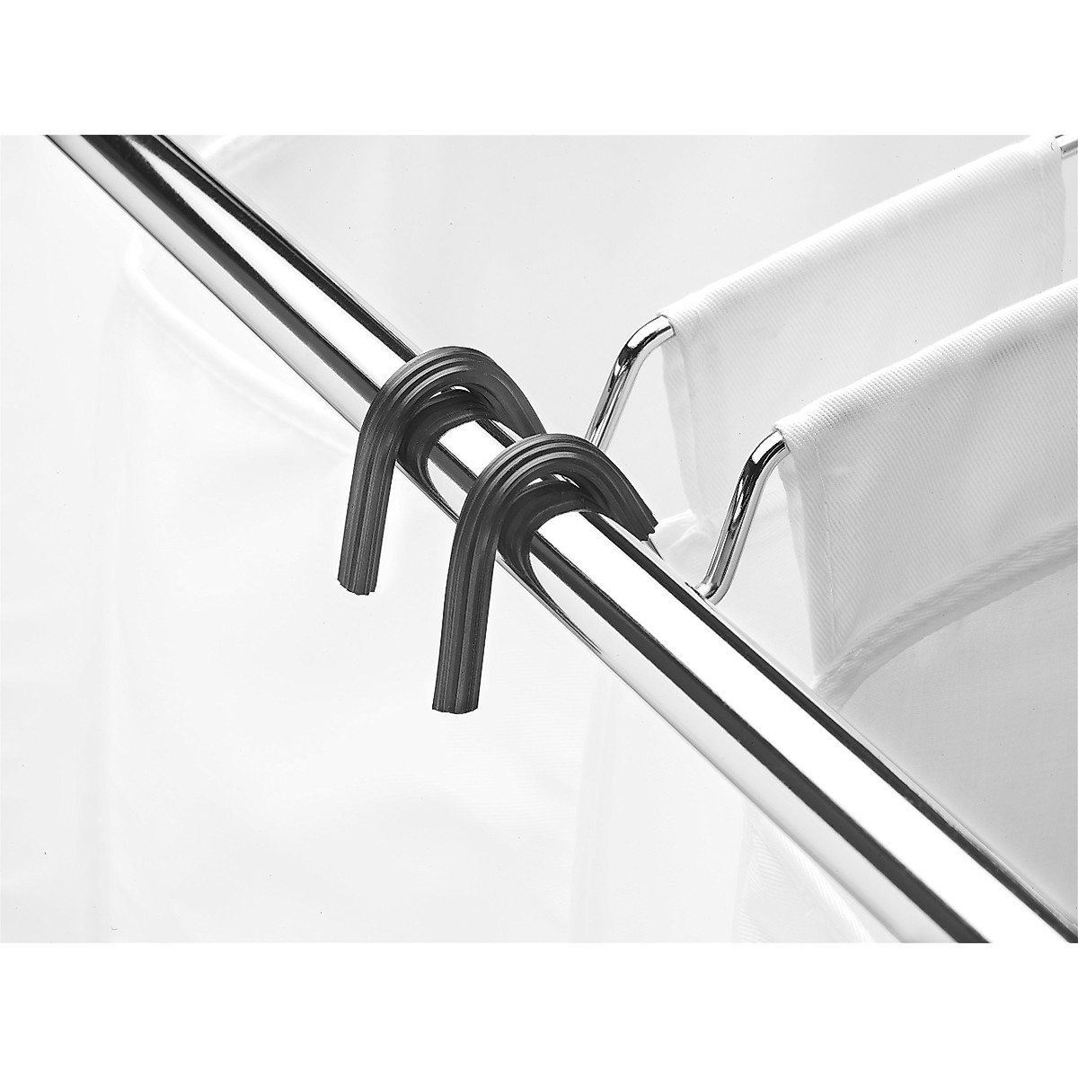 Whitmor 4 Section Rolling Laundry Sorter - 4 Removable Heavy Duty Bags - Chrome