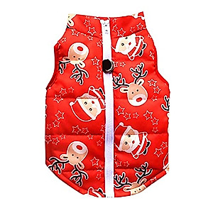 Pet Clothes for Small Dogs Boy Fall and Winter Christmas Snowflake Cotton Winter Doggie Sweater Warm Cute Puppy Coat