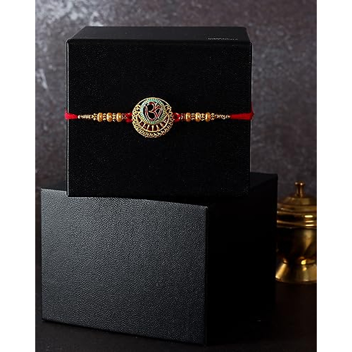 CHERKRAFT Rakhi Thread for Brother Men/Boy - Designer Rakhi with OM Symbol for Rakshabandhan (Pack of 1) (Design 4)