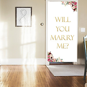 Will You Marry Me Door Banner Decorations, Bridal Shower Party Door Cover Sign Decorations Supplies, Wedding Engagement Party Photo Booth Props Backdrop Poster Background
