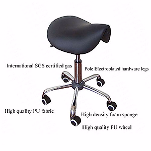 WGYDREAM Rolling Massage Chair Saddle Stool Leather Upholstery Portable Pedicure Salan Spa Tattoo Facial Beauty Massage Swivel Chair (Color : Purple)